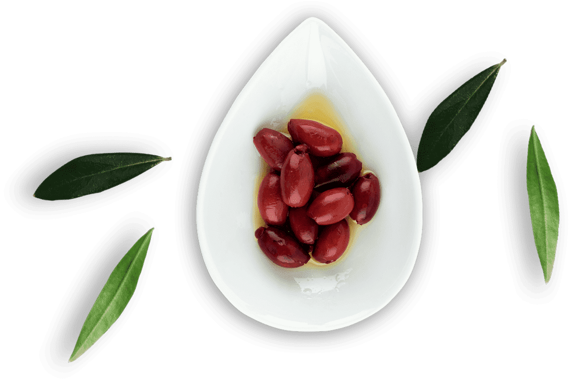 Aceite, aceitunas y vino producidos por familias de agricultores.